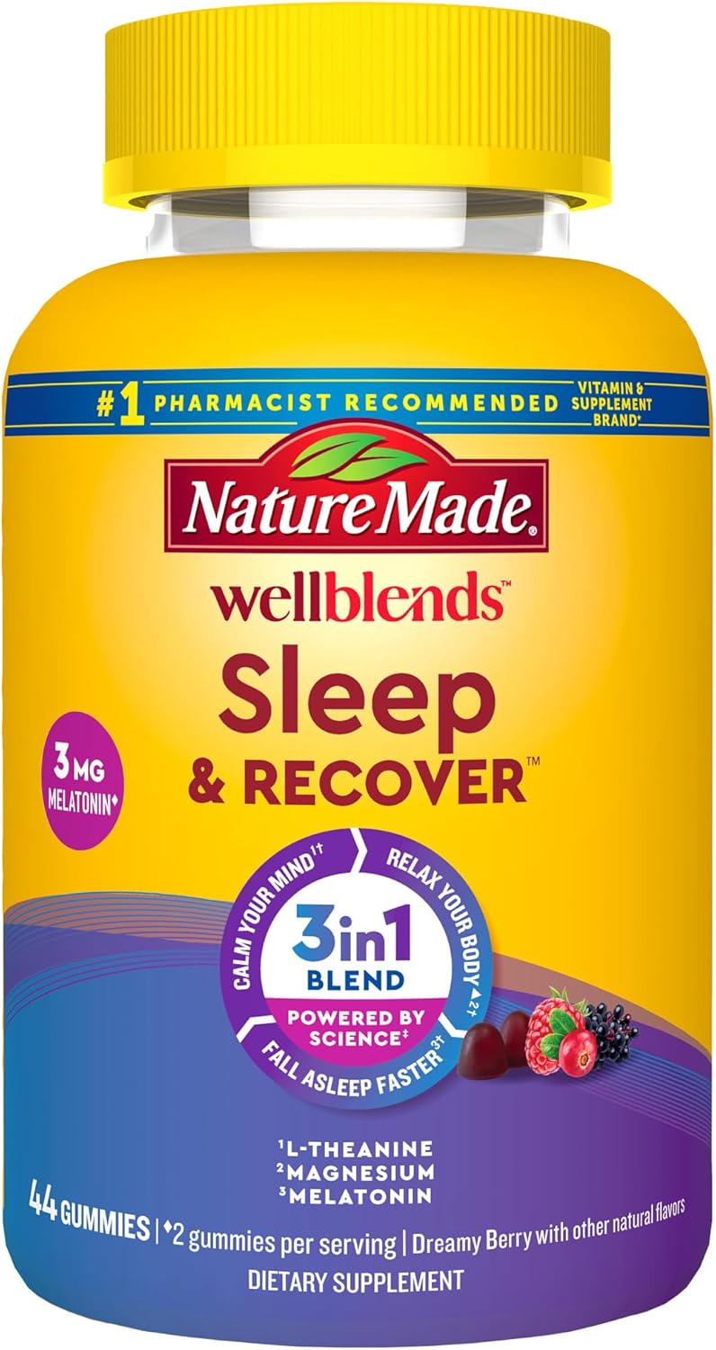 Nature Made Wellblends Sleep and Recover, Sleep Aid with Melatonin 3mg ...